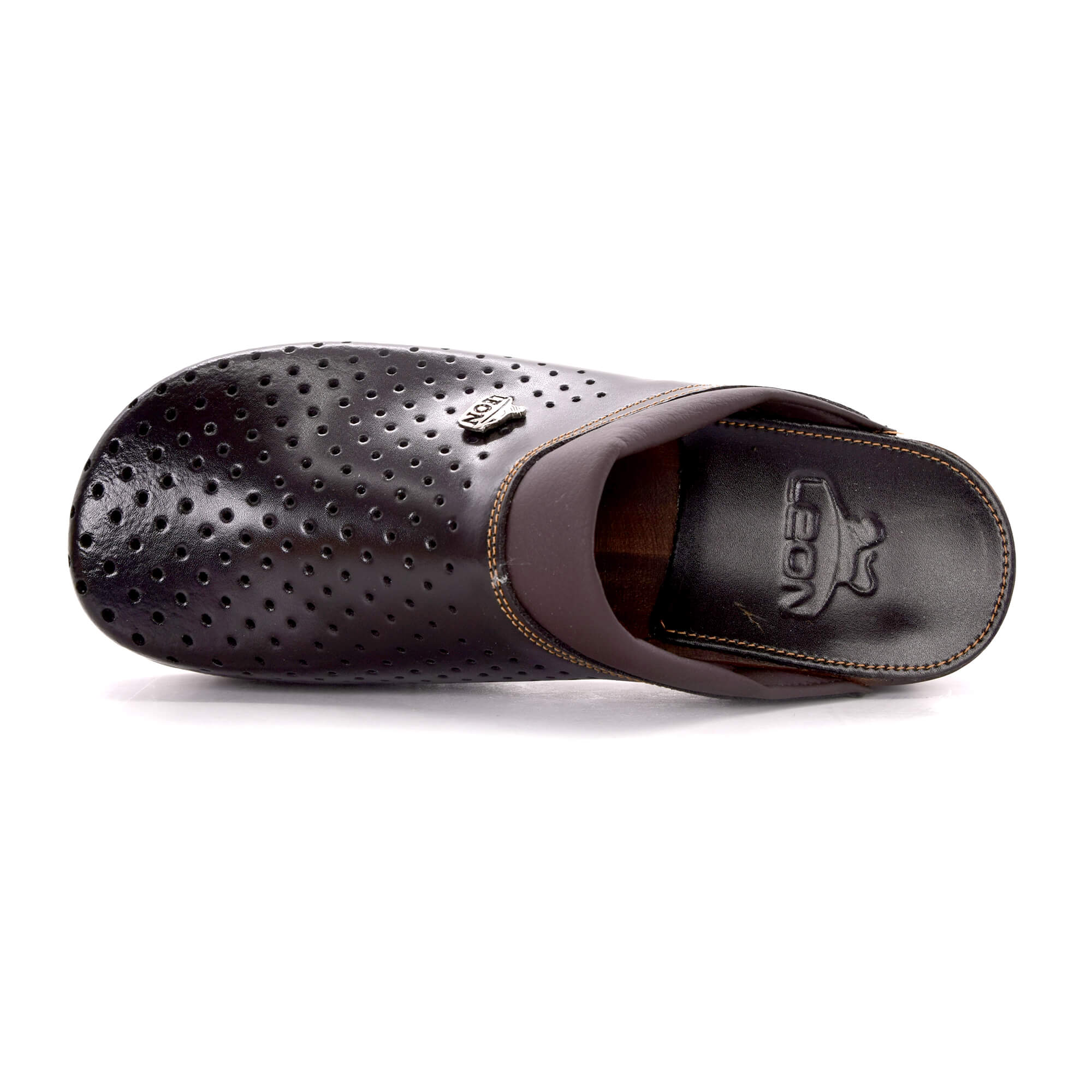 ANATOMSKE DRVENE KLOMPE, LEON, Smeđa, Koža, FEII